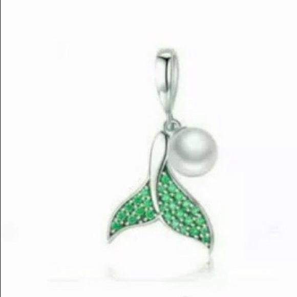 Jewelry | Green Crystal Little Mermaid Tail Dangle Charm | Poshmark